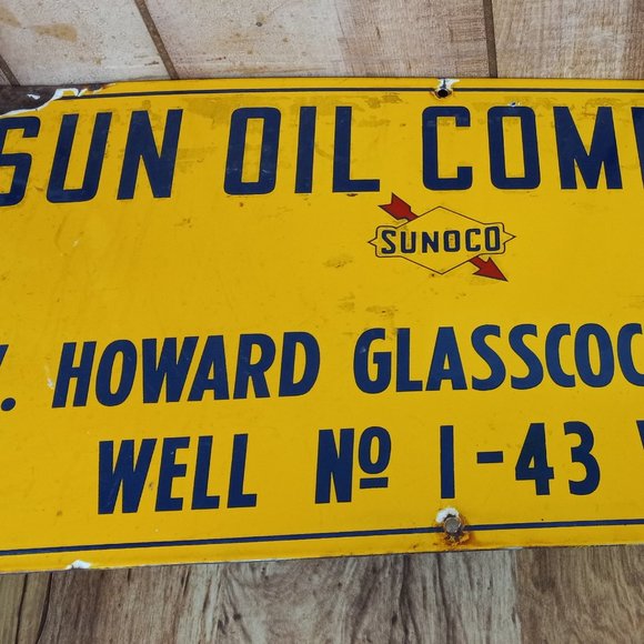 Sun Oil co. | Wall Decor | Original Htf Sunoco Sun Oil Co Porcelain ...